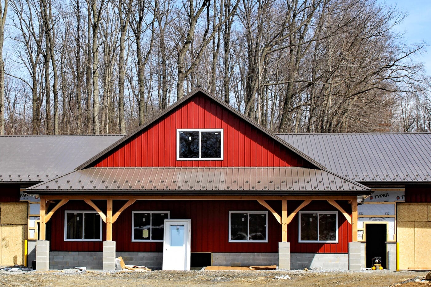 Bright Red Metal Roofing & Siding | Wagler Steel Projects